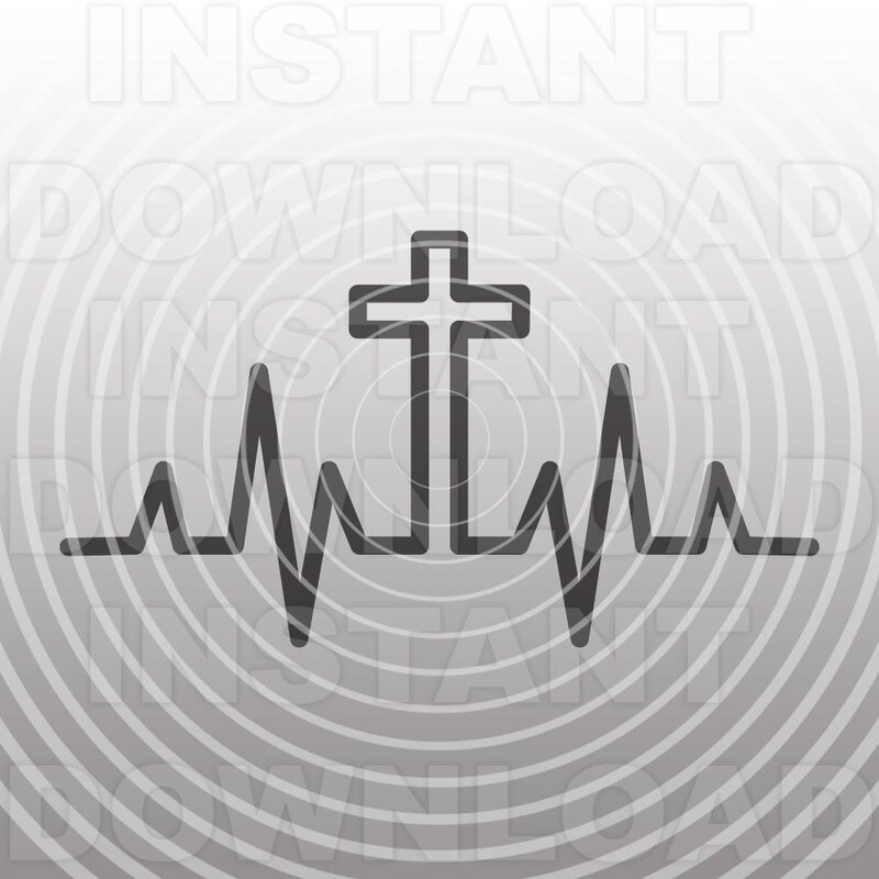 Cross and Heartbeat - Etsy