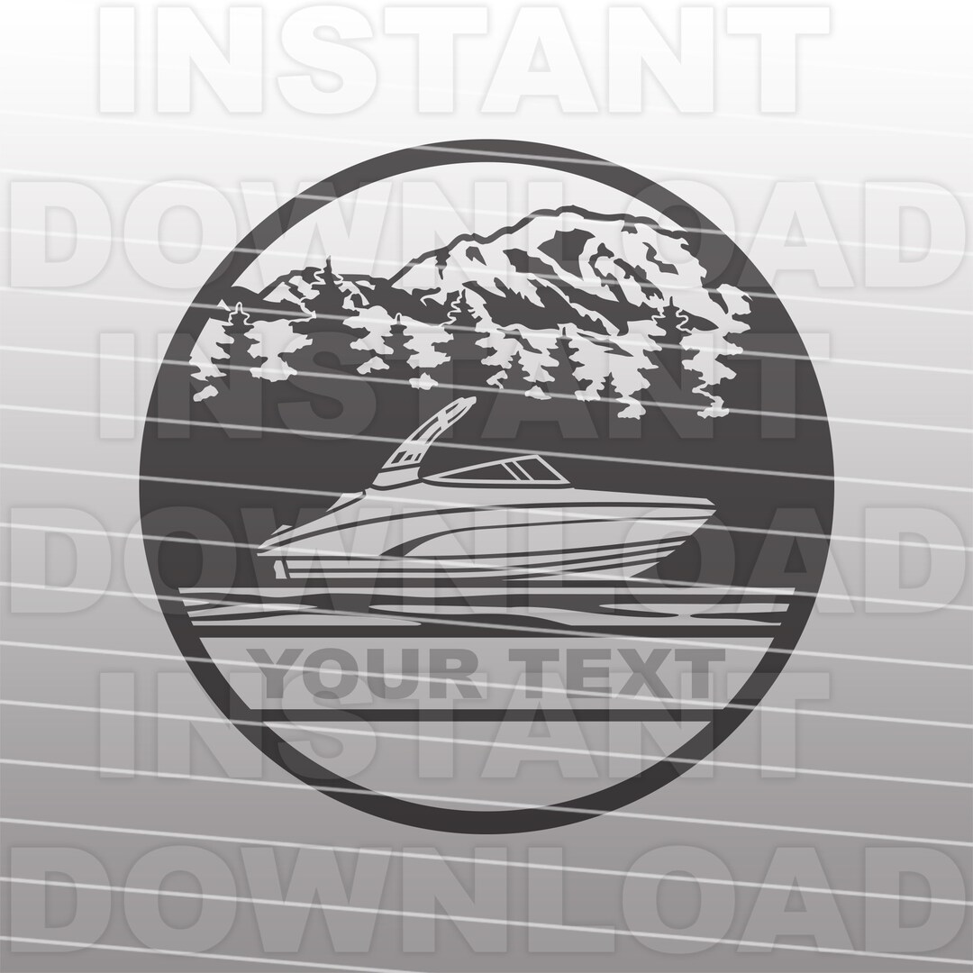 Power Boat Svg,mountain Lake Scene Svg,motor Boat Svg,water Ski Svg ...