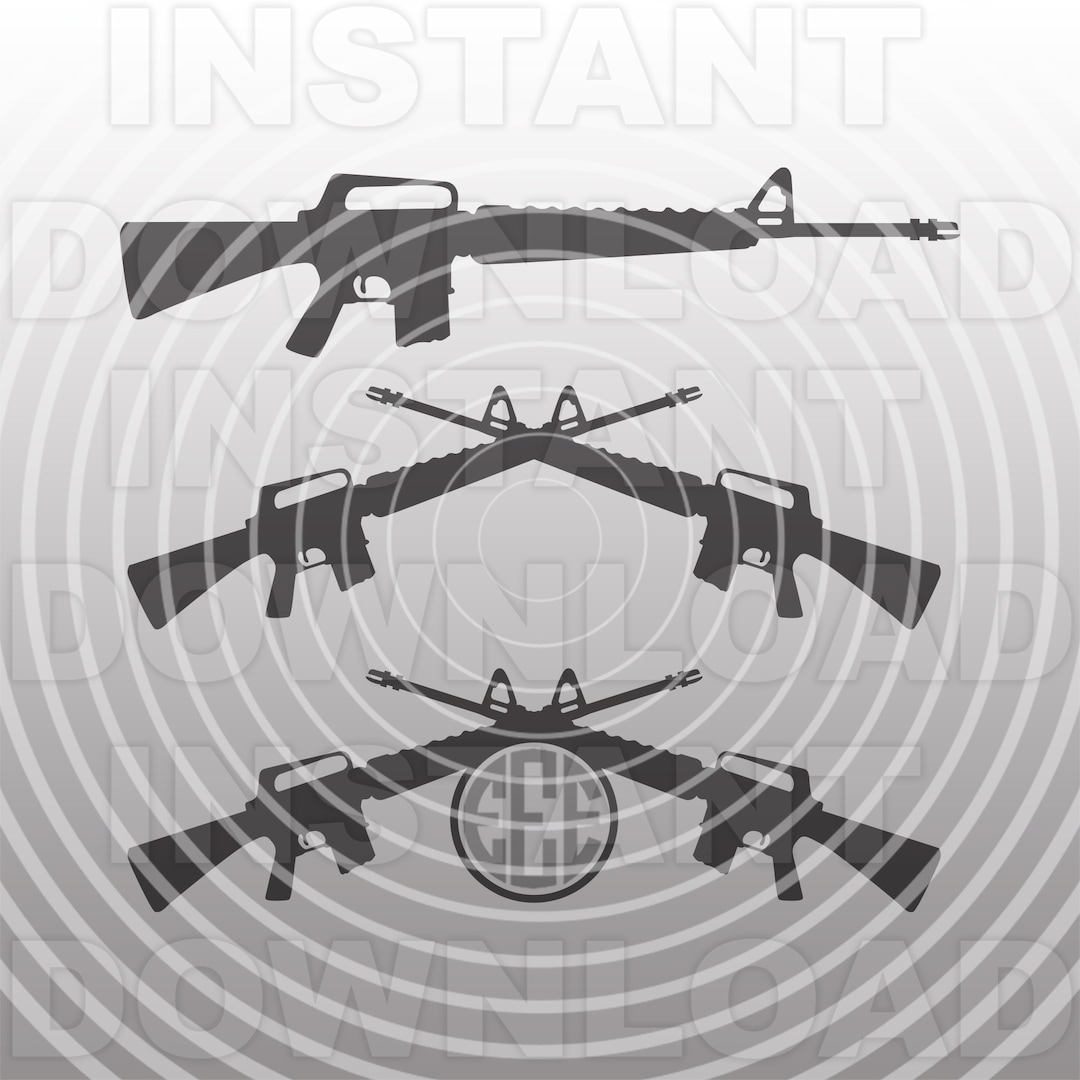 M-16 SVG File,military SVG Cutting Files -vector Clip Art Commercial ...
