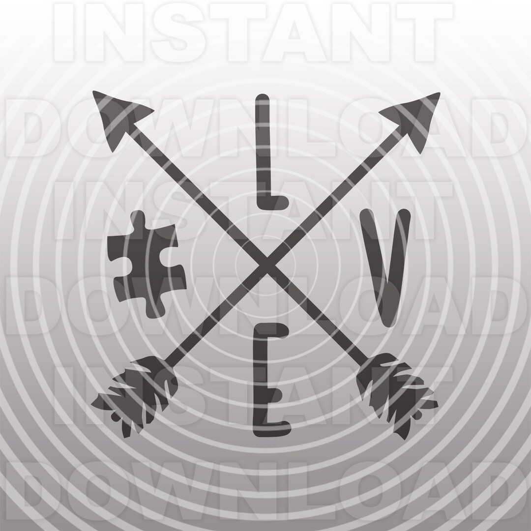 Autism Love Arrows SVG File,autism Awareness Puzzle Piece SVG -vector ...