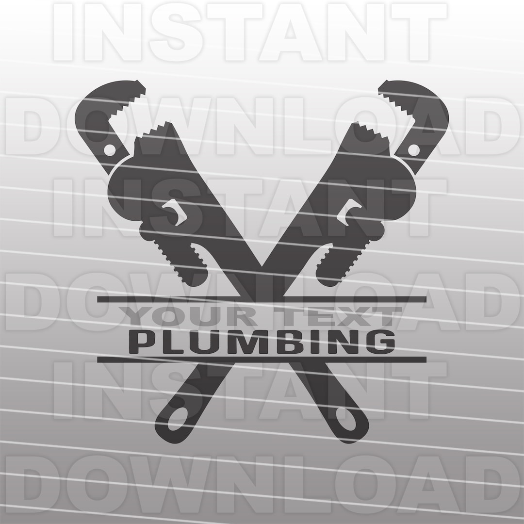 Plumbing Logo Template With Crossed Pipe Wrenches SVG File,plumber Svg ...