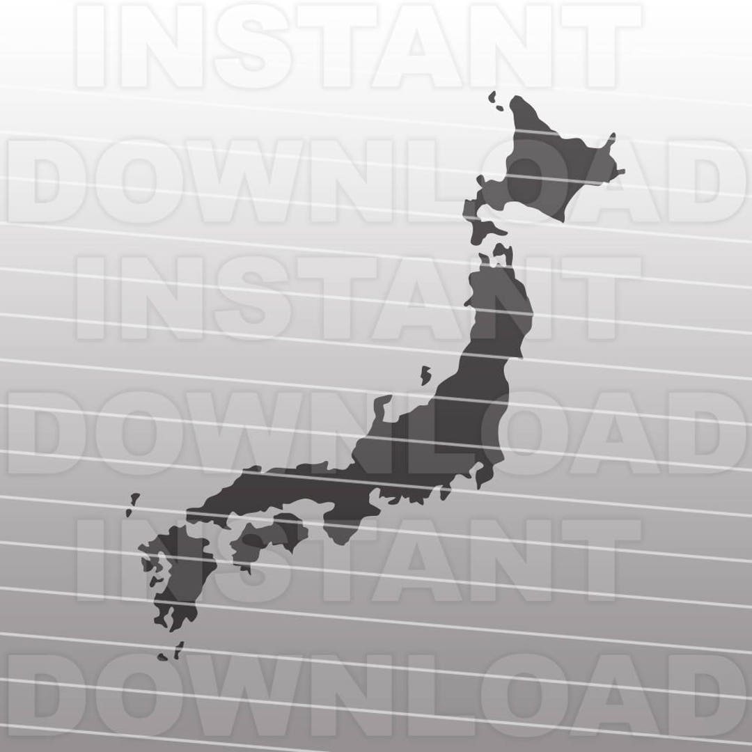 Japan SVG File,map of Japan Outline SVG -vector Clip Art for Commercial ...