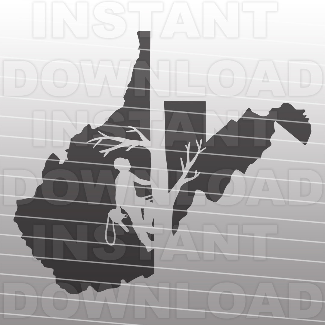 Tree Trimmer With Chainsaw SVG File,tree Trimming West Virginia SVG ...