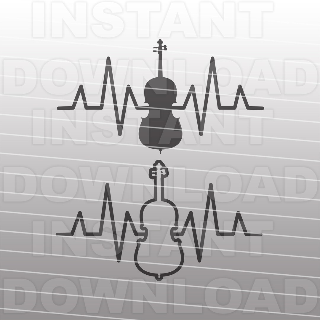Heartbeat EKG Pulse Cello SVG File,musical Instrument Svg -vector Art ...