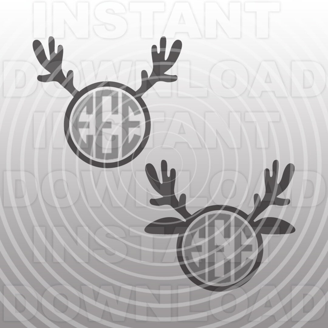 Reindeer Monogram SVG File-christmas SVG File-antler Svg-die Cut,vector ...