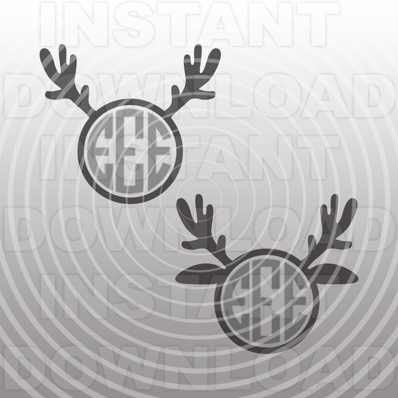 Reindeer Monogram SVG File-christmas SVG File-antler Svg-die Cut,vector ...