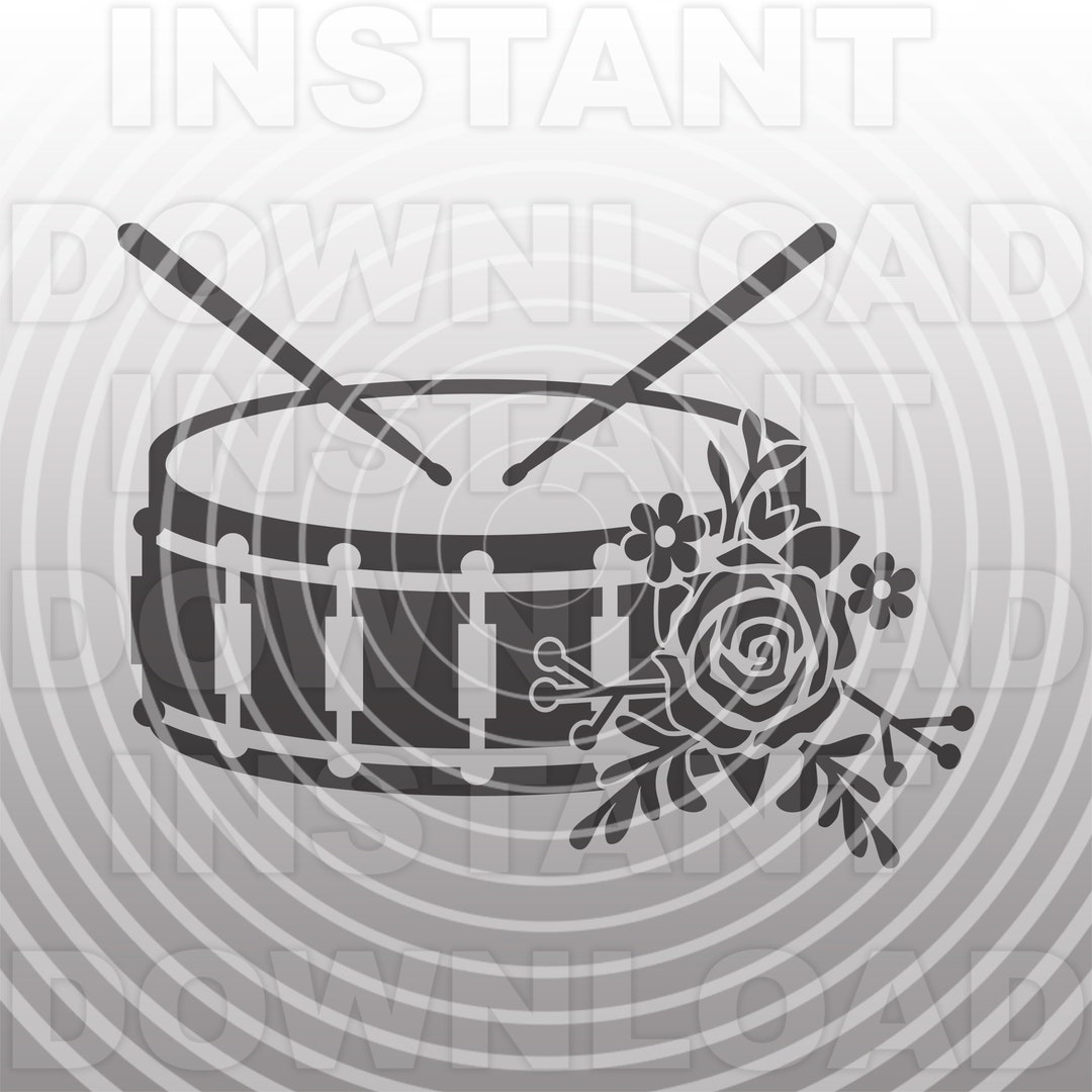 Snare Drum With Flowers SVG File,marching Band Svg,drummer Svg -vector ...