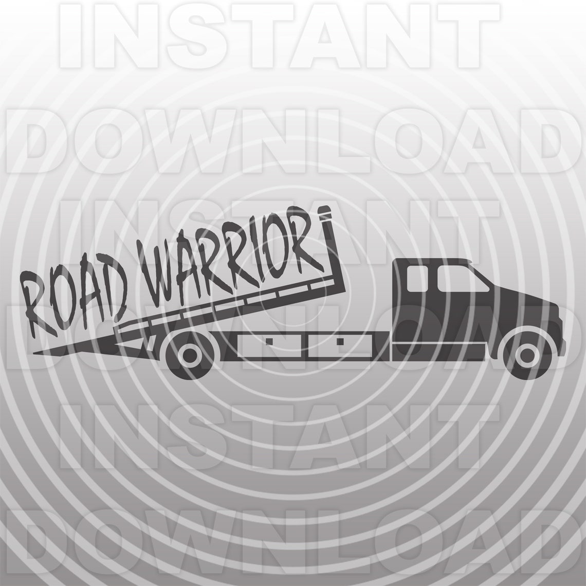 Road Warrior Rollback Truck SVG File,tow Truck Svg,flatbed Truck SVG ...