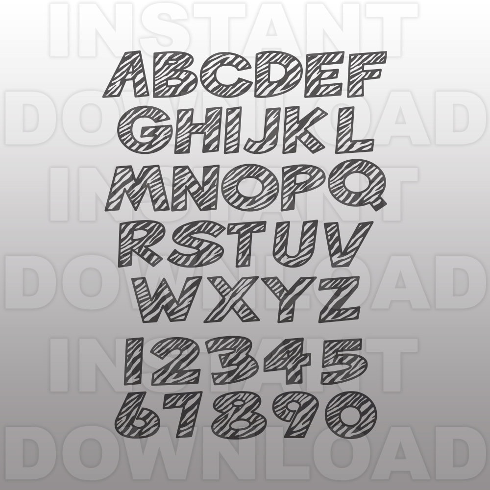 Zebra Font SVG FilePatterned Alphabet SVG FileLetters SVG | Etsy