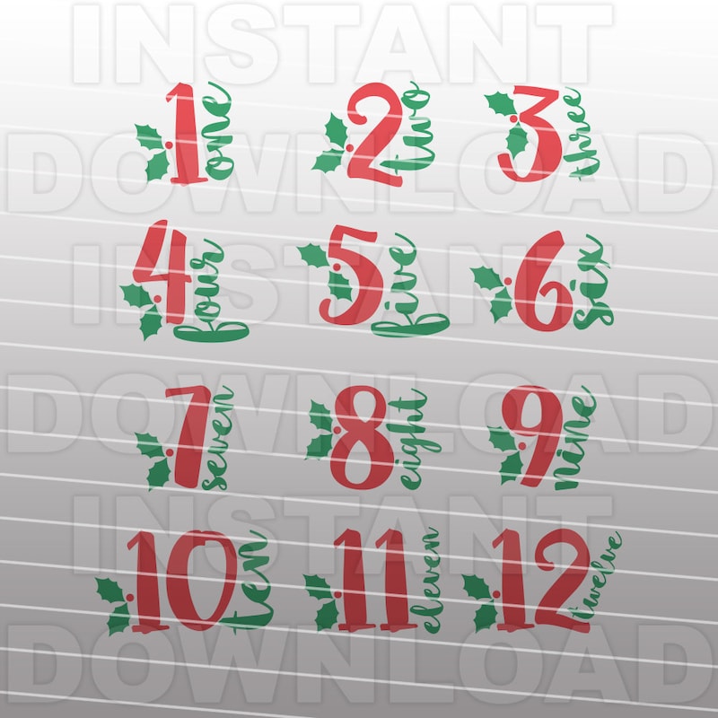 12 Days of Christmas Svg - Etsy