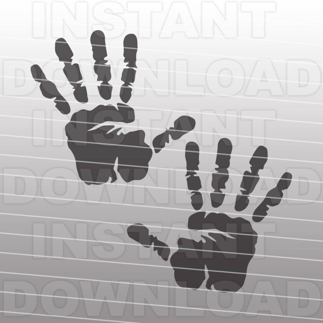 Hand Prints SVG File-cutting Template-vector Clip Art for Commercial ...