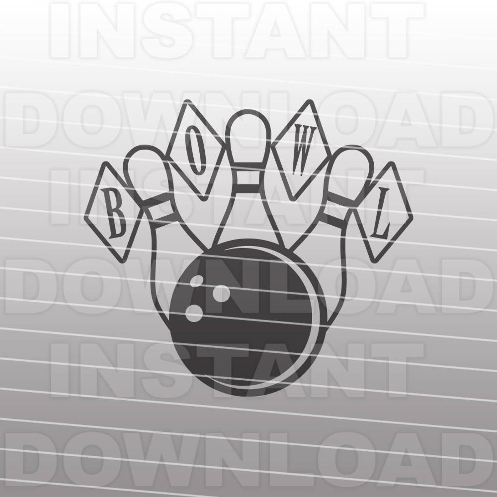 Retro Bowling SVG Filebowling Ball With Pins SVG File-vector - Etsy