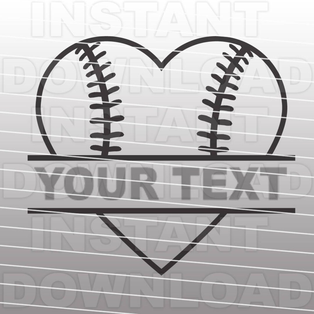 Baseball Softball Heart Split Monogram SVG File,cricut Svg,silhouette ...