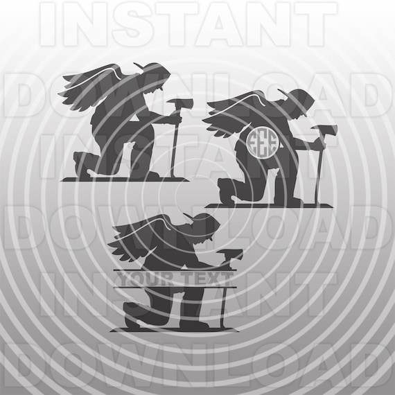 Firefighter Fireman Angel Kneeling SVG Filefirefighter | Etsy