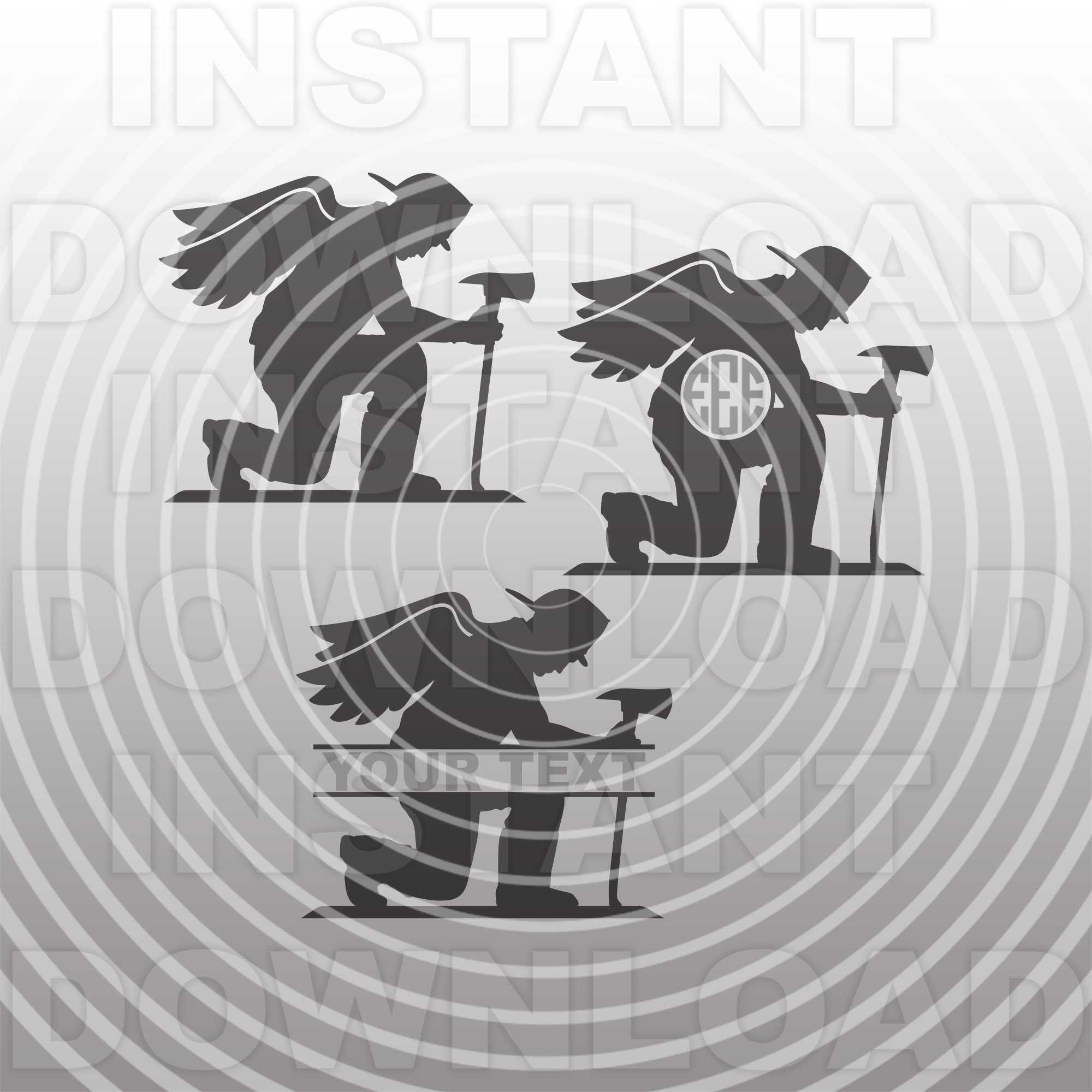 Firefighter Fireman Angel Kneeling SVG FileFirefighter | Etsy