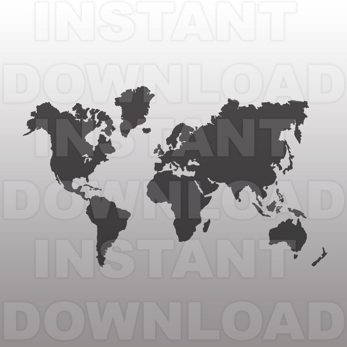 World Map SVG File Cutting Template-vector Clip Art for Commercial ...