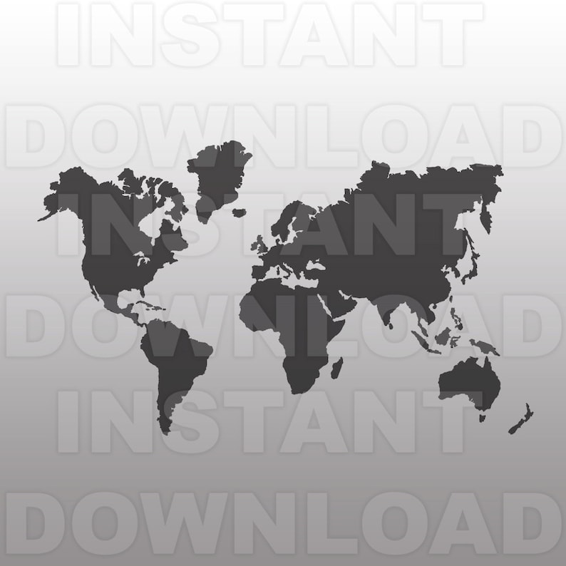 World Map SVG File Cutting Template-vector Clip Art for - Etsy