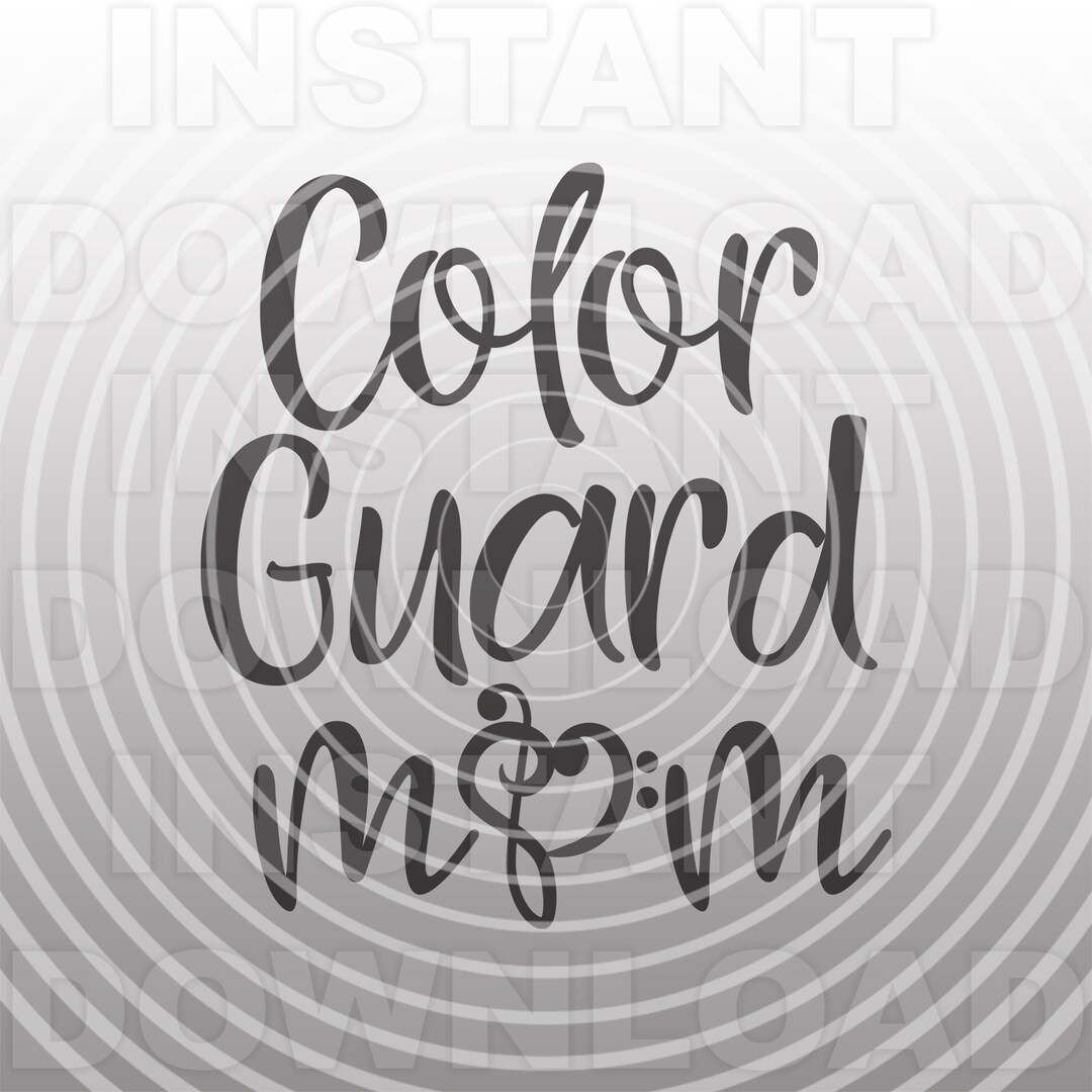 Color Guard Mom With Treble Clef Heart SVG File -vector Art Commercial ...