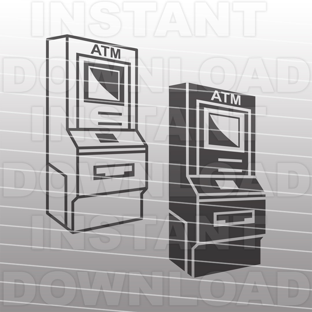 ATM Machine SVG File,bank Teller Svg,cash Money Svg,banking Svg -vector ...
