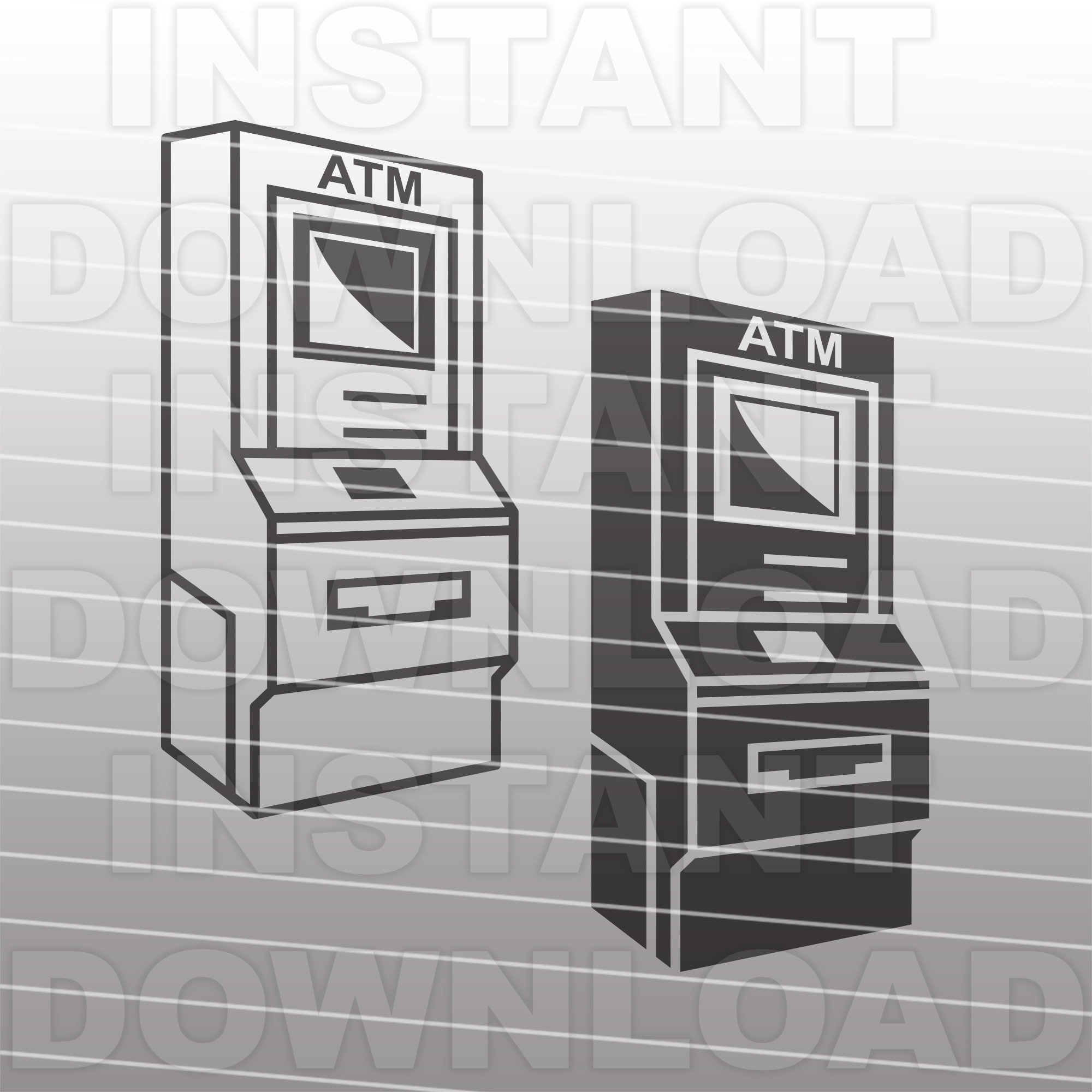 ATM Machine SVG File,bank Teller Svg,cash Money Svg,banking Svg -vector ...