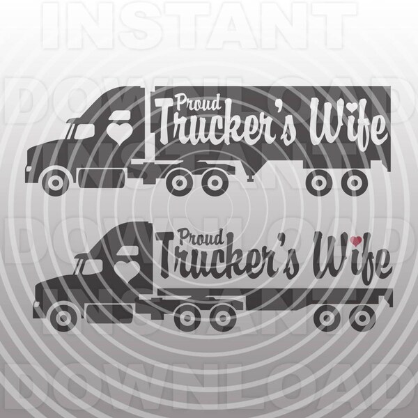 Proud Trucker Wife Svg Etsy
