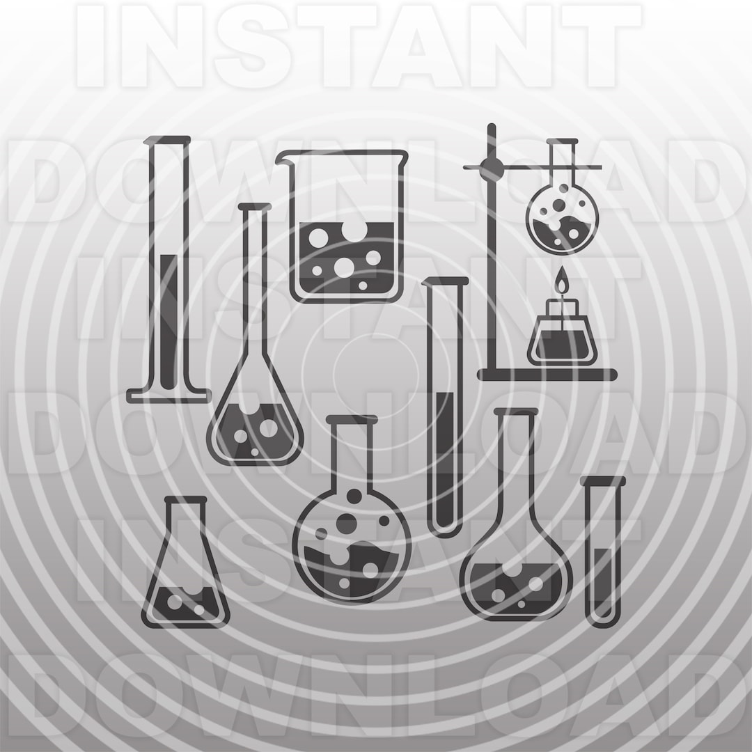 Chemistry Set SVG File,chemist Svg,test Tube Svg,flask Svg,bunsen ...