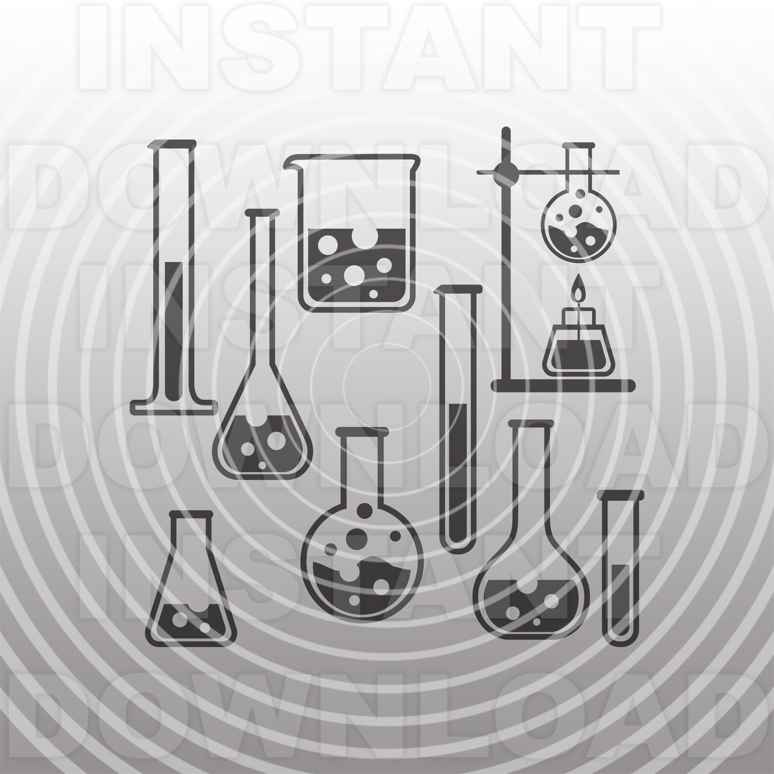 Chemistry Set SVG Filechemist Svgtest Tube Svgflask - Etsy