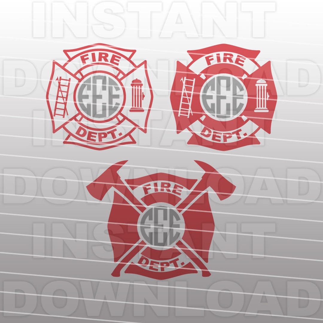 Firefighter SVG File Fireman Emblem SVG File Commercial & Personal Use ...