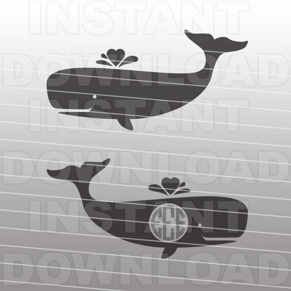Whale Svgwhales SVG Filemonogram Svg-cutting Template-vector - Etsy