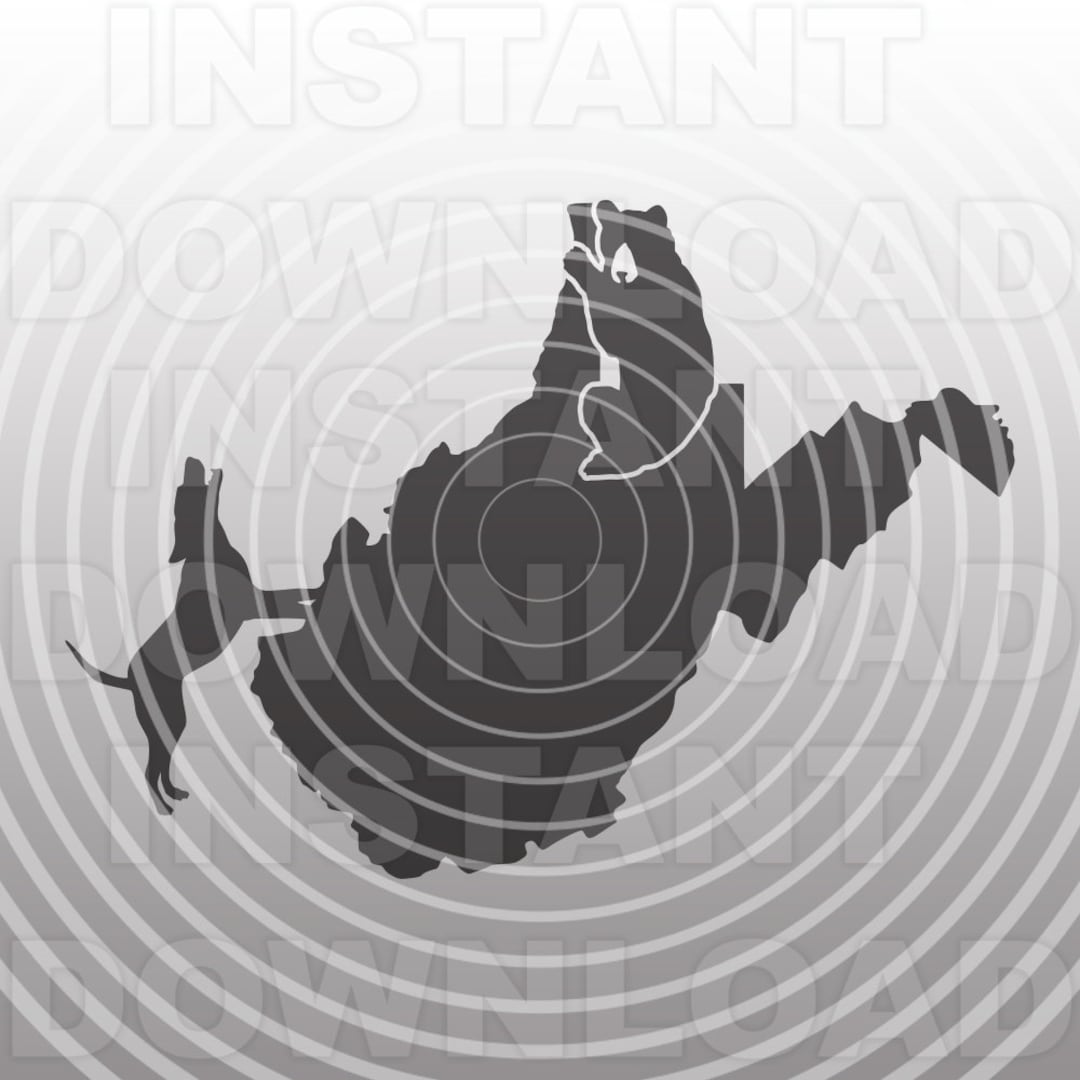 Bear Hunting SVG File,dog Treeing Bear Svg,west Virginia SVG -vector ...