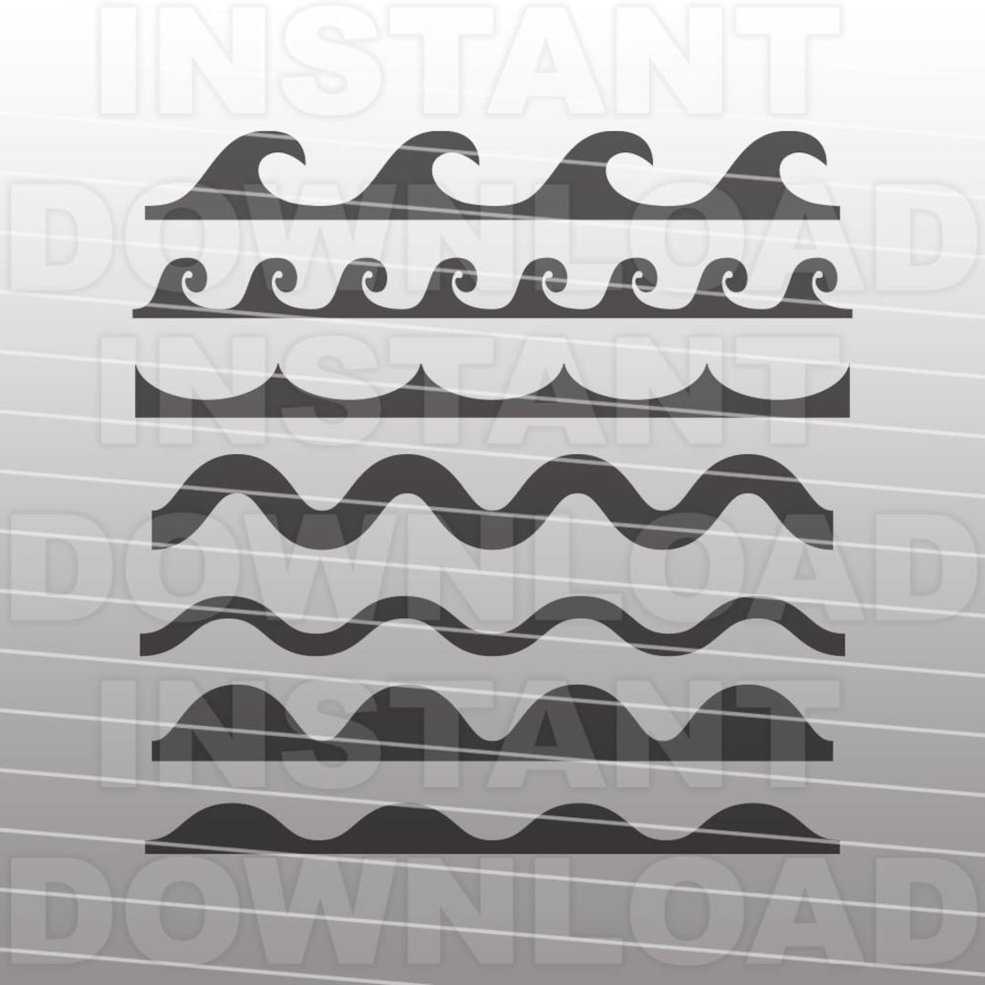 Wave Pattern SVG File,ocean Waves Svg,wave Border Svg,beach Svg -for ...