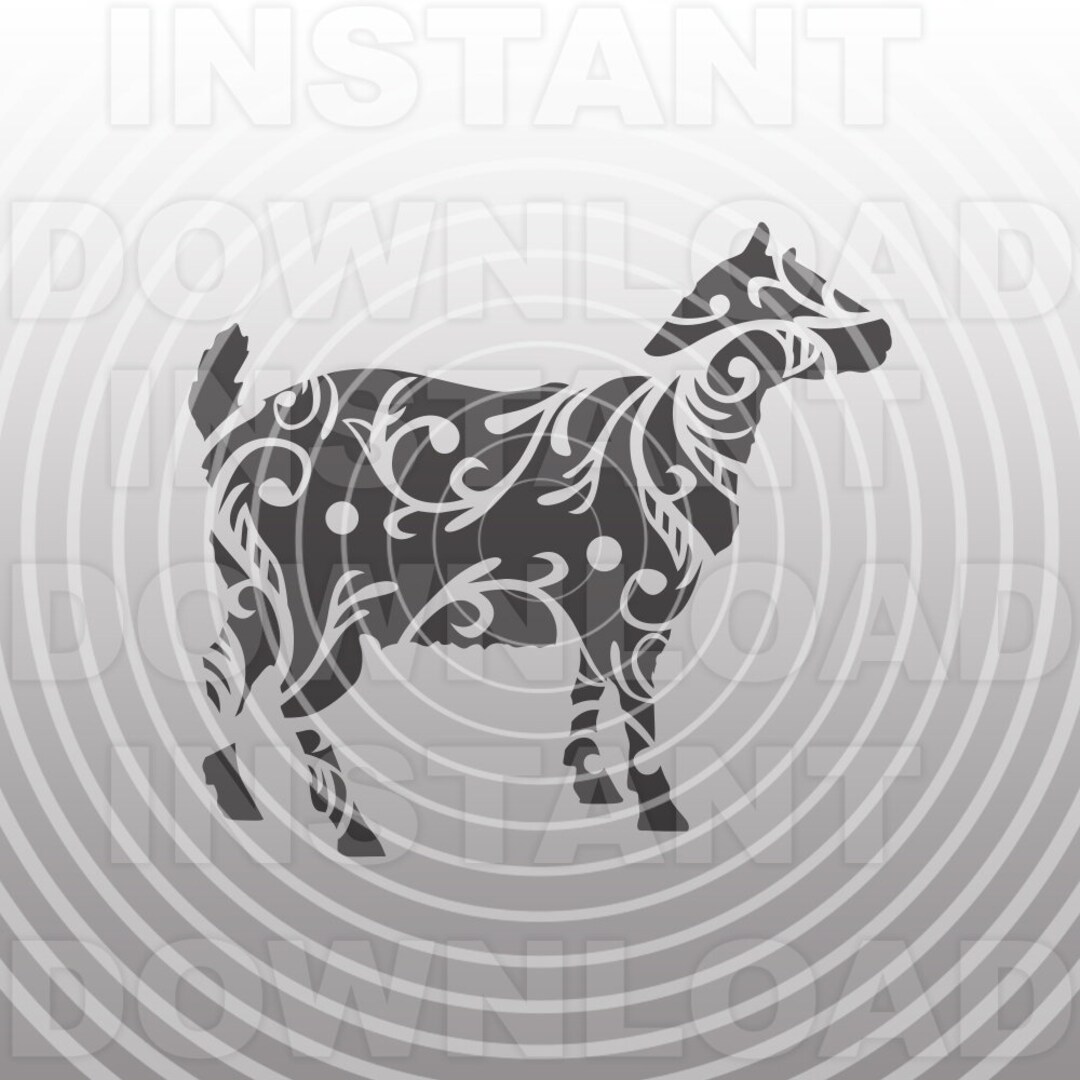 Fancy Decorative Ornate Pygmy Goat SVG File -commercial & Personal Use ...