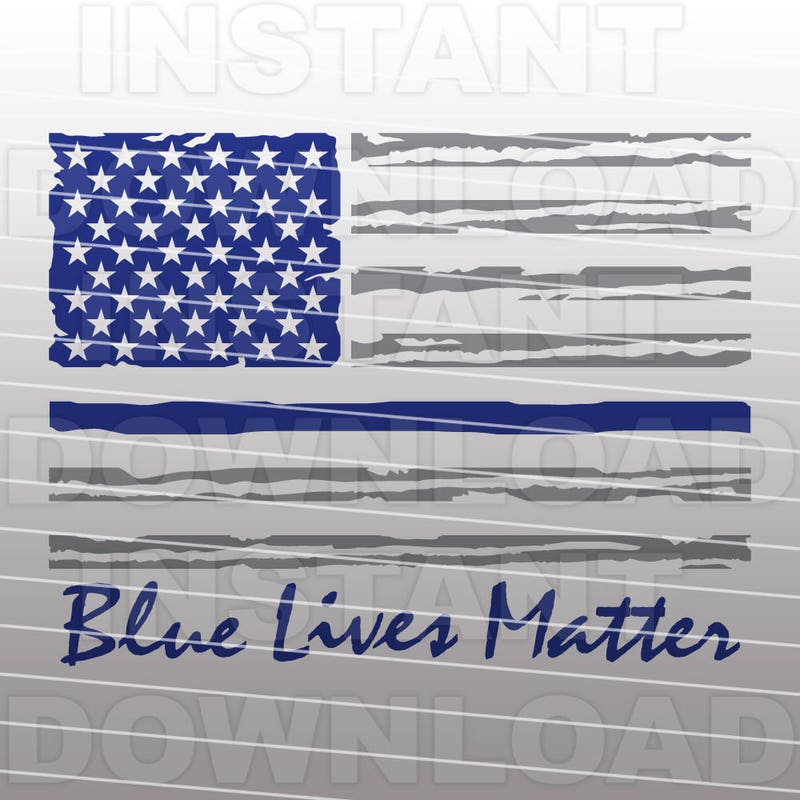 Thin Blue Line Flag Svg - Etsy