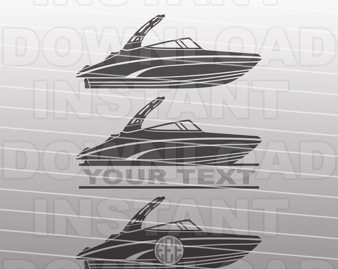 Motor Boat Svg & PNG Files, Speed Boat Clipart Silhouette Vector Image ...