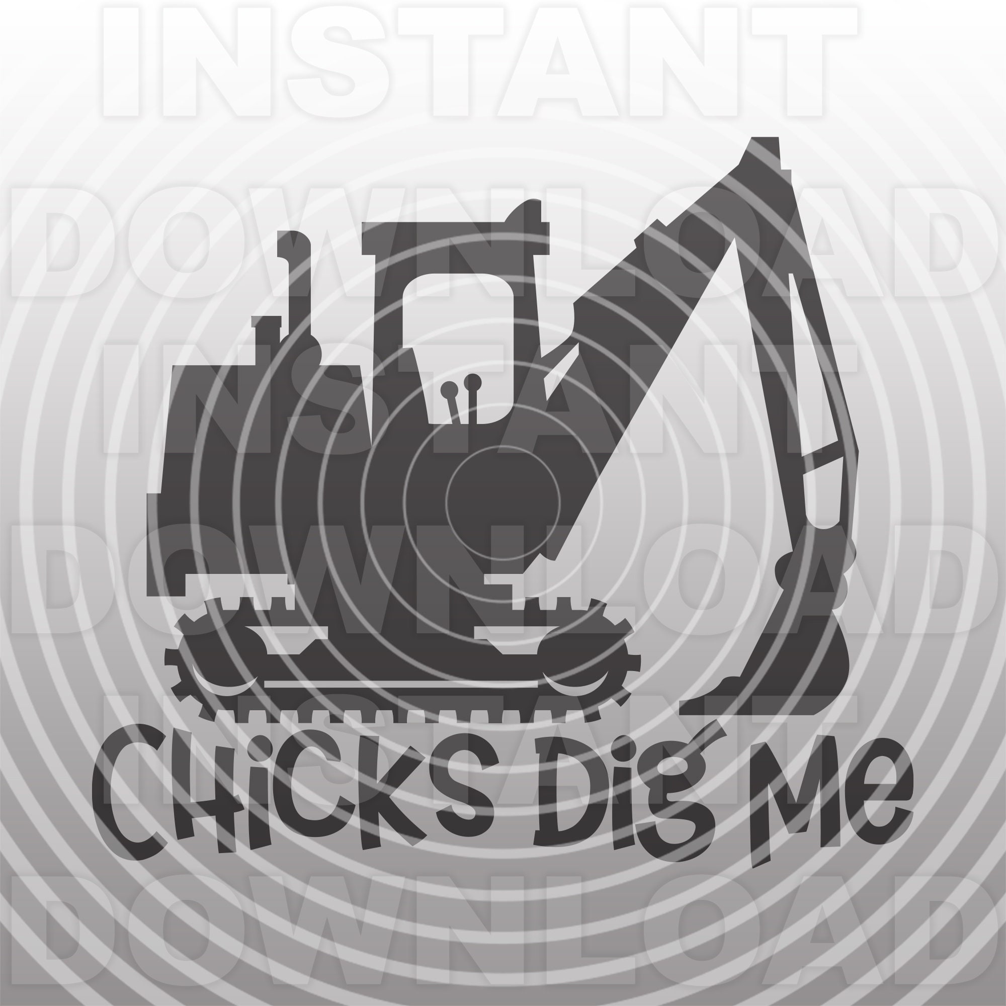 Funny Chicks Dig Me Excavator SVG FileToddler Boy T-shirt svg | Etsy