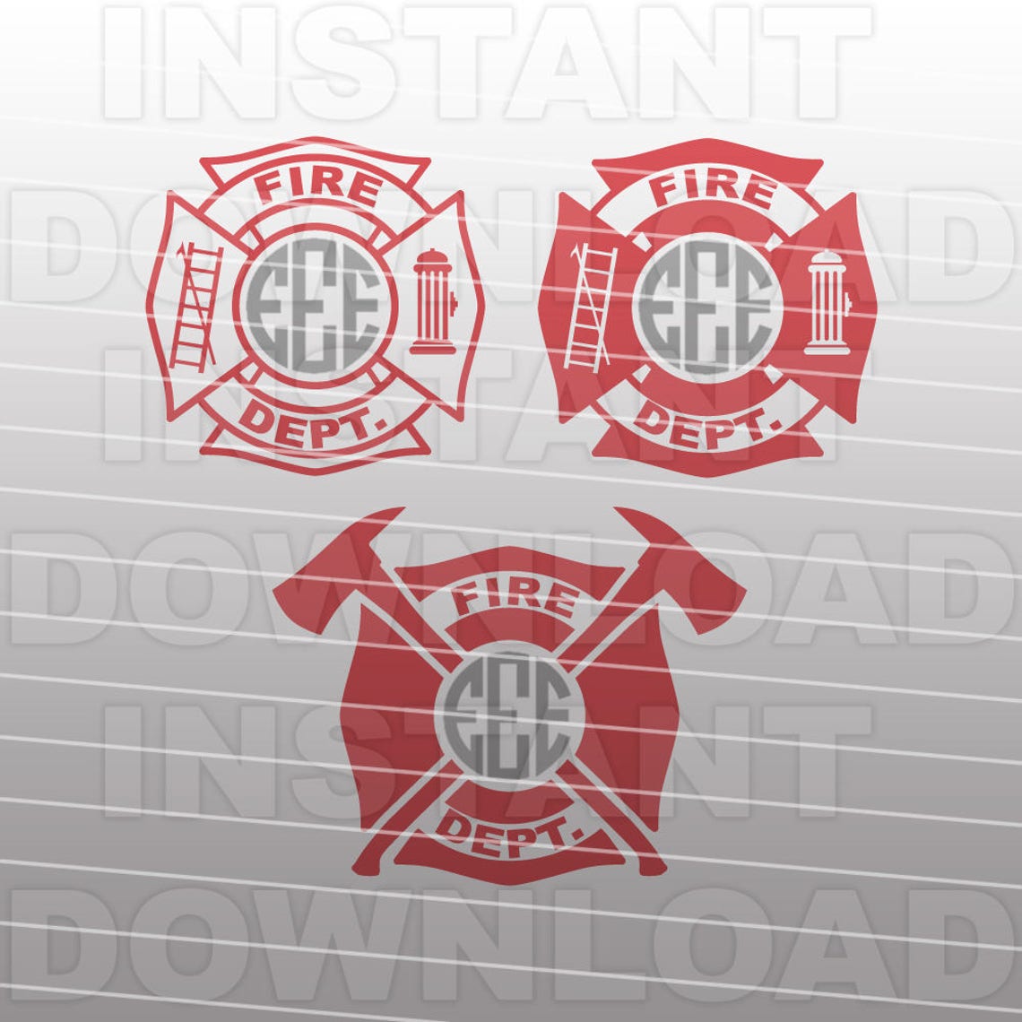Firefighter SVG File - Fireman Emblem SVG File - Commercial & Personal ...