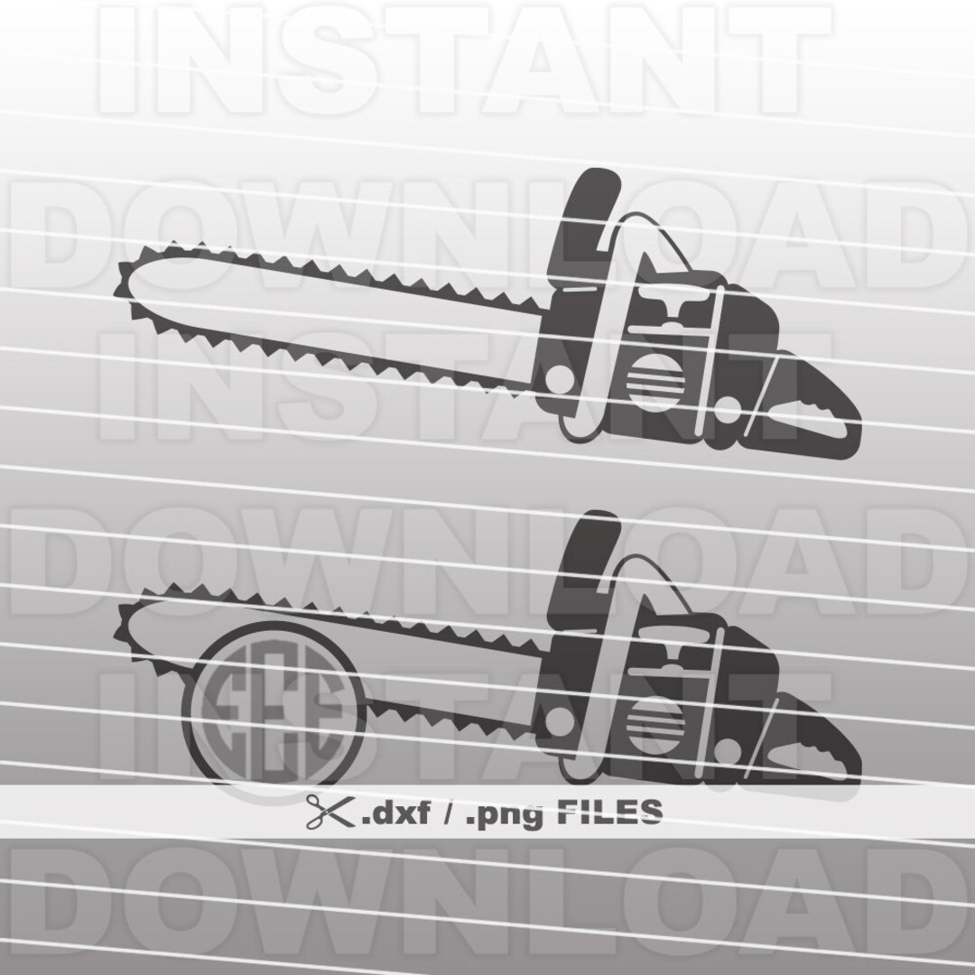 Logging Chainsaw DXF File,chainsaw Monogram DXF File -vector Clip Art ...