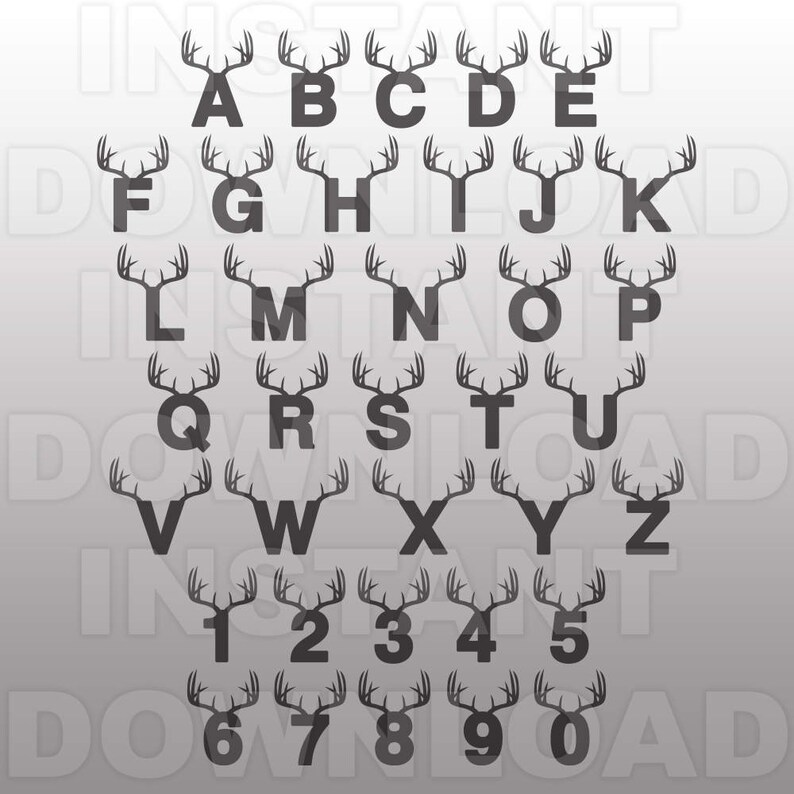 Deer Antler Font SVG Fileantler Alphabet Svgantler Monogram - Etsy UK