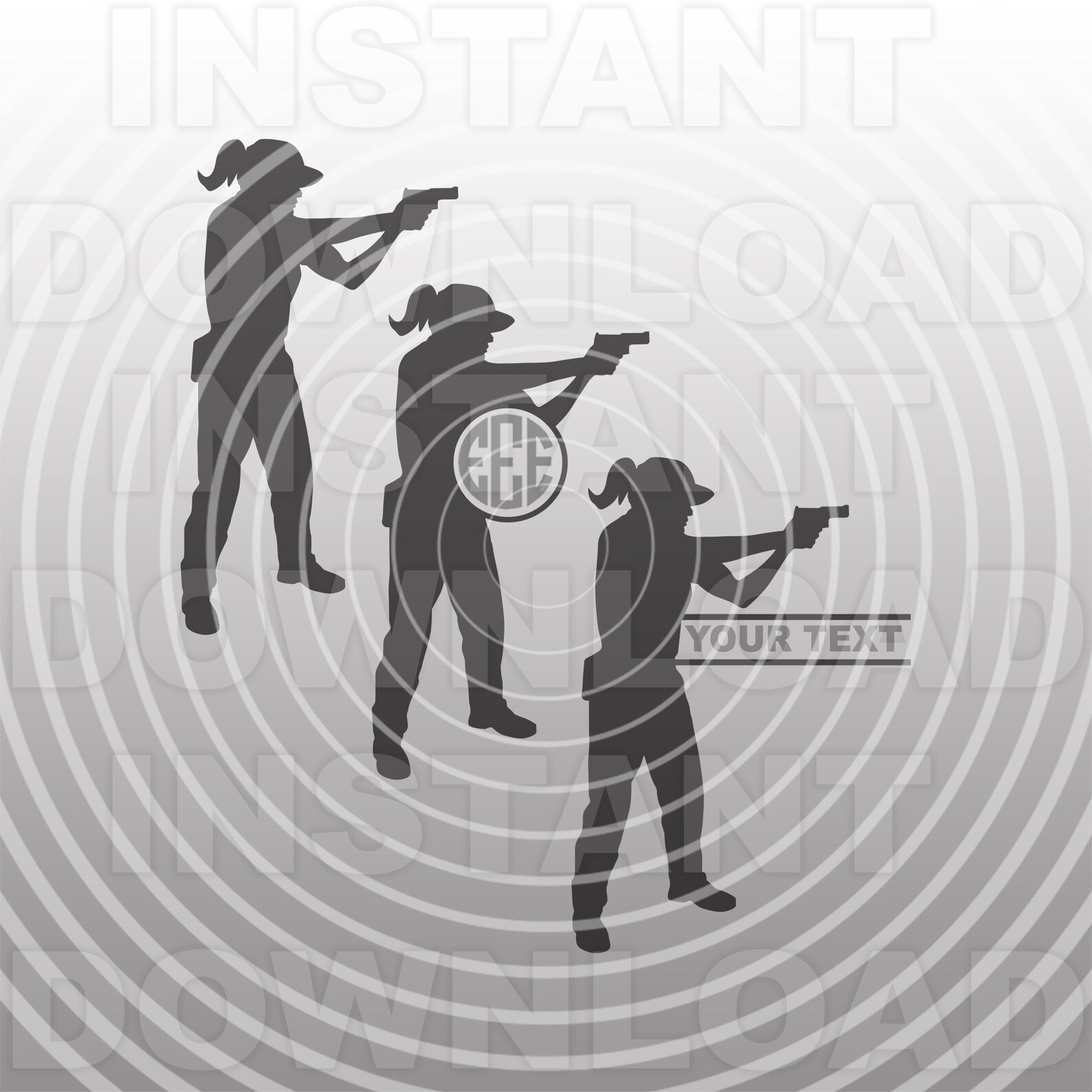 Woman Shooting Handgun SVG Filewoman in Shooting Stance Svg - Etsy