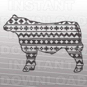 Bull With Aztec Pattern SVG File,cow SVG File,livestock SVG File-vector ...