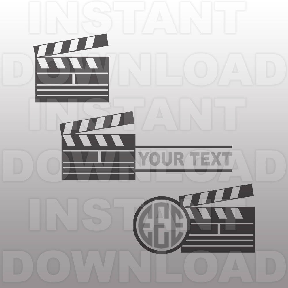 Movie Clapper SVG FileMovie Buff Monogram svg Personal & | Etsy
