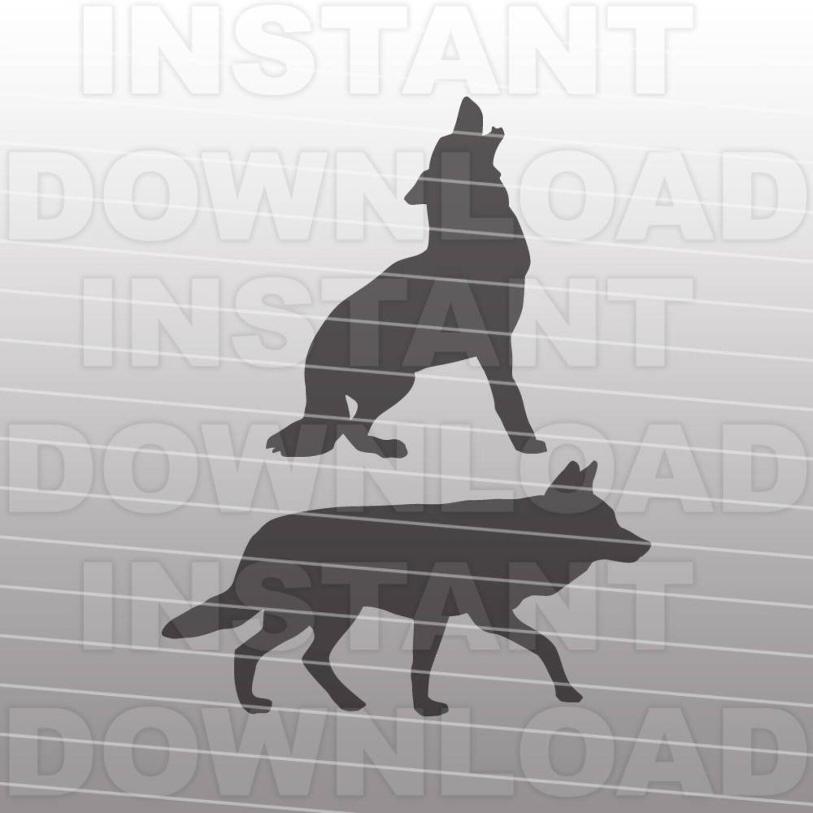 Coyote SVG Filehowling Coyote SVG Filehunting SVG - Etsy