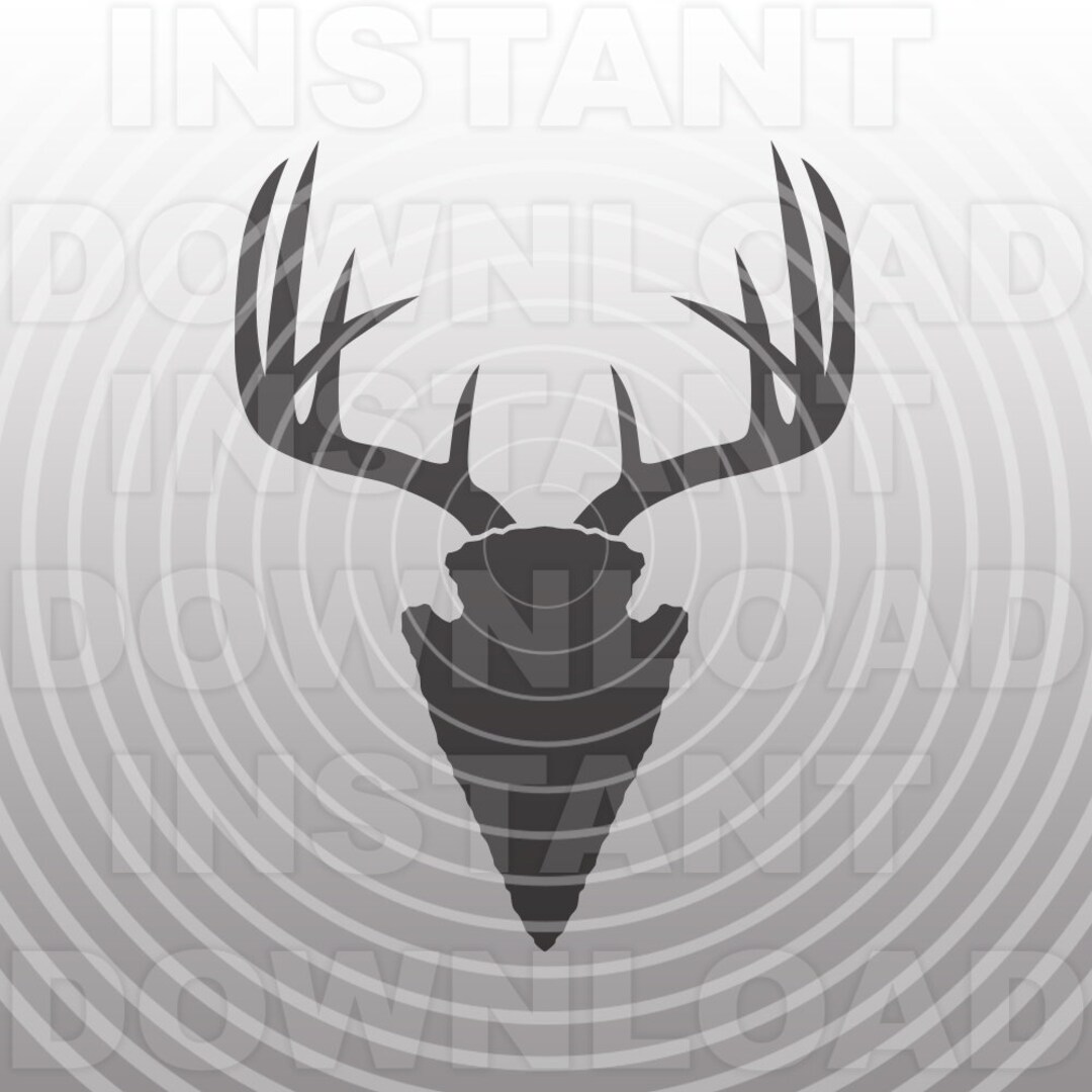 Arrowhead With Deer Antlers SVG File,indian Arrowhead Svg -vector Art ...