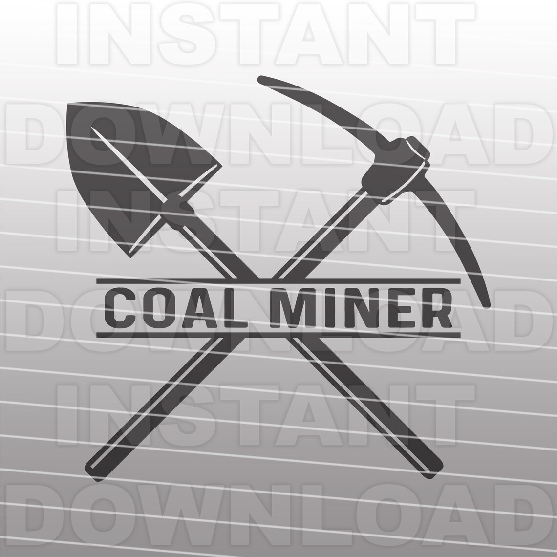 Coal Miner With Pick Axe and Shovel SVG Filecoal Mining SVG - Etsy