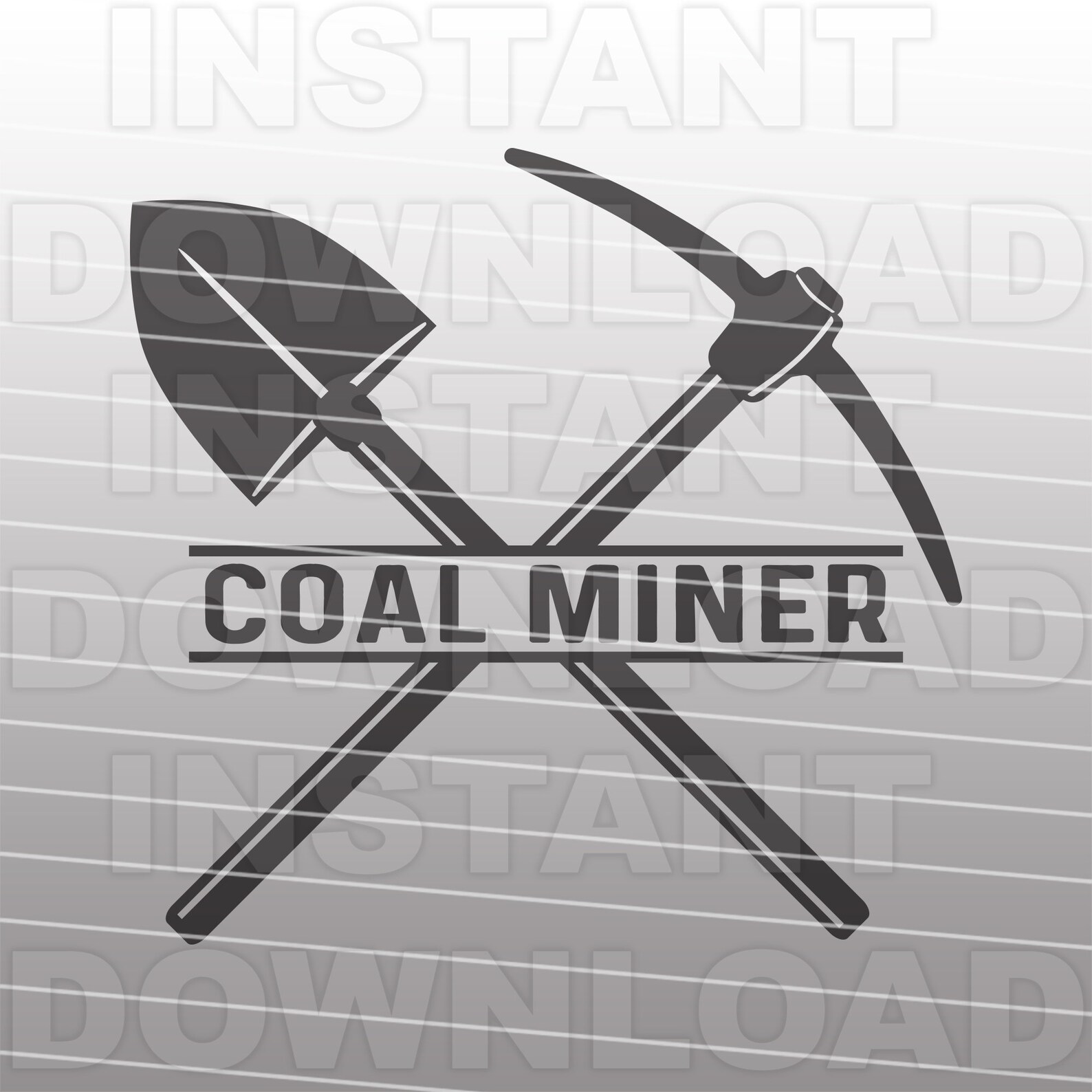Coal Miner With Pick Axe and Shovel SVG Filecoal Mining SVG - Etsy New ...