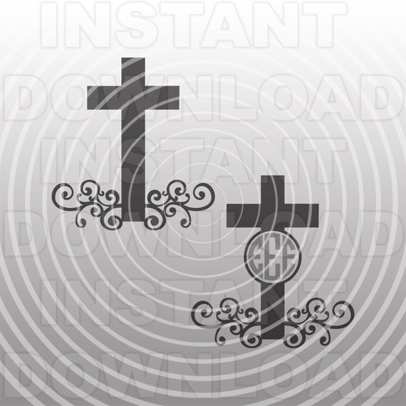 Fancy Flourish Filigree Cross SVG FileMemorial Cross Monogram | Etsy