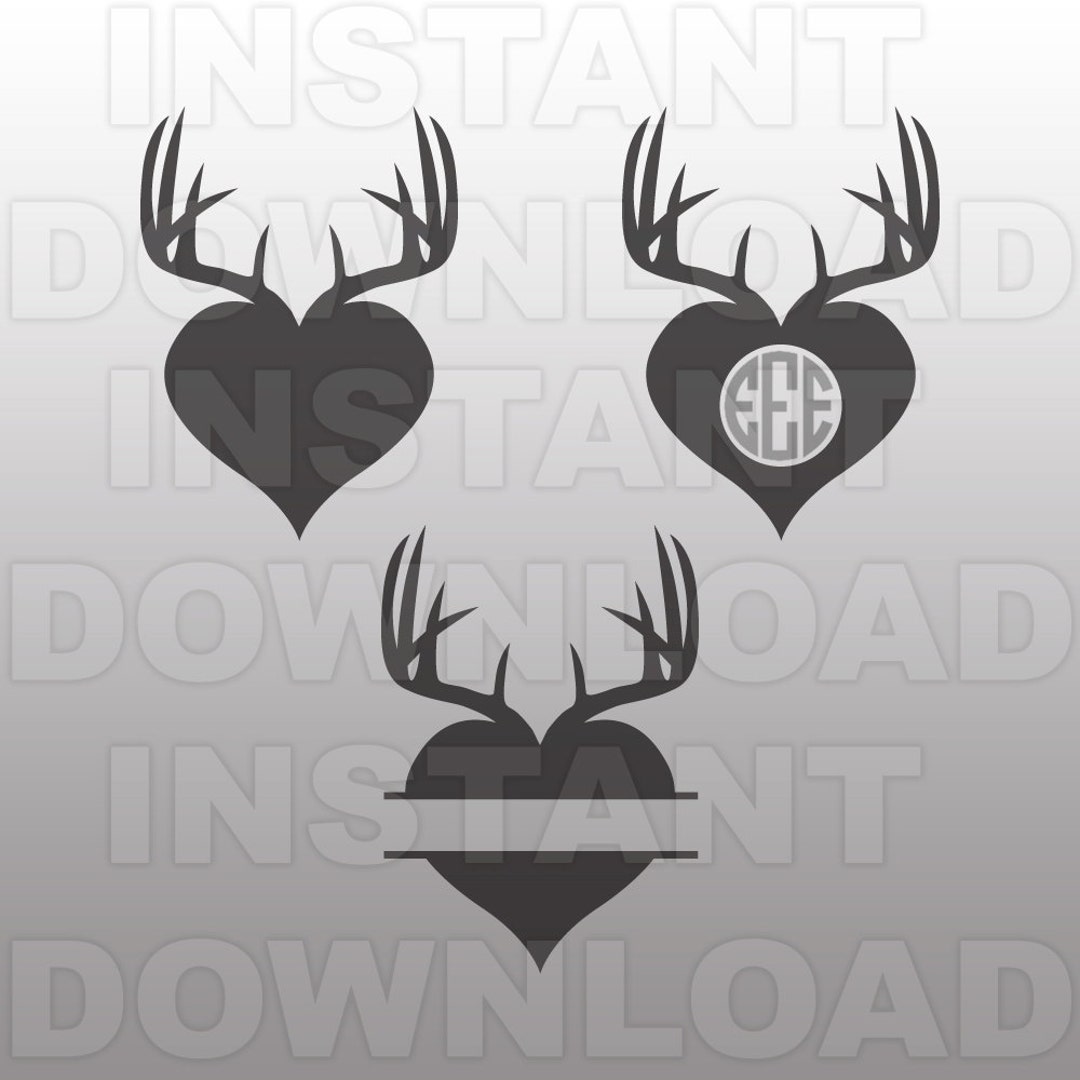 Antlers SVG File, Antlers Monogram Frame Svg,vector Clip Art for ...