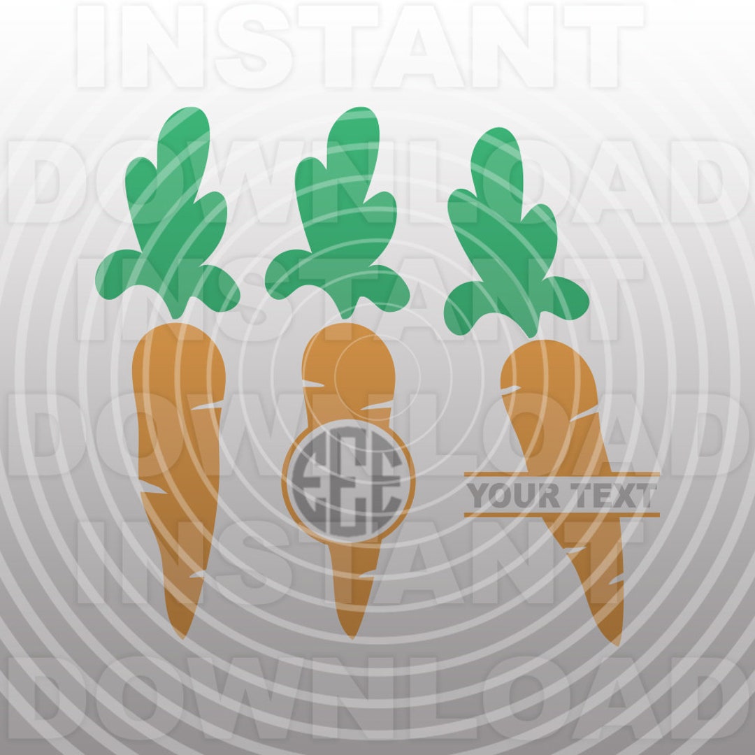 Carrot SVG Filebunny Svgcarrot Monogram Svgvegetables Svg - Etsy