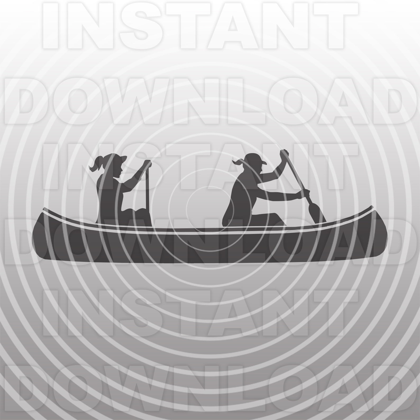 Two Girls in A Canoe SVG File,women Canoeing Svg,tandem Canoe Svg,canoe ...
