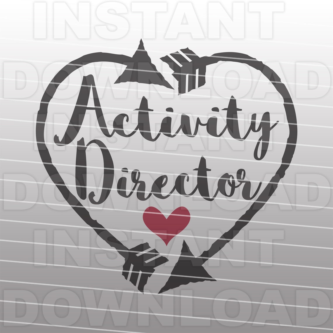 Activity Director SVG Fileactivity Director With Heart and - Etsy